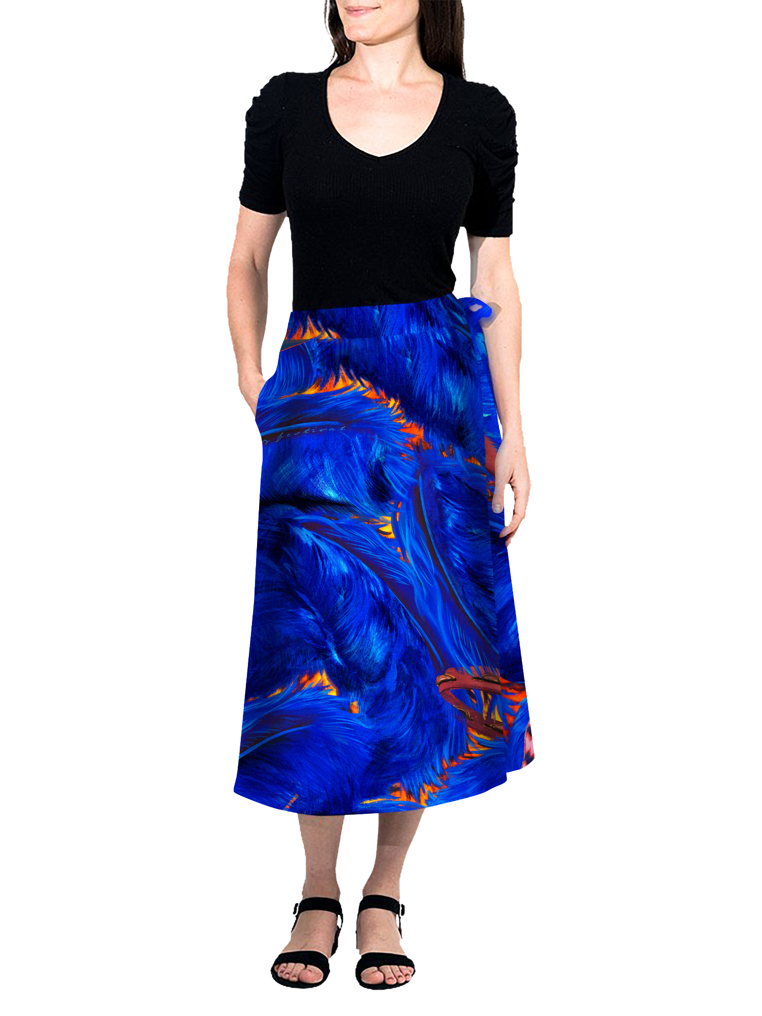 Maxi Wrap Skirt - Rhythm In Blues™ Print – Art 4 Now®